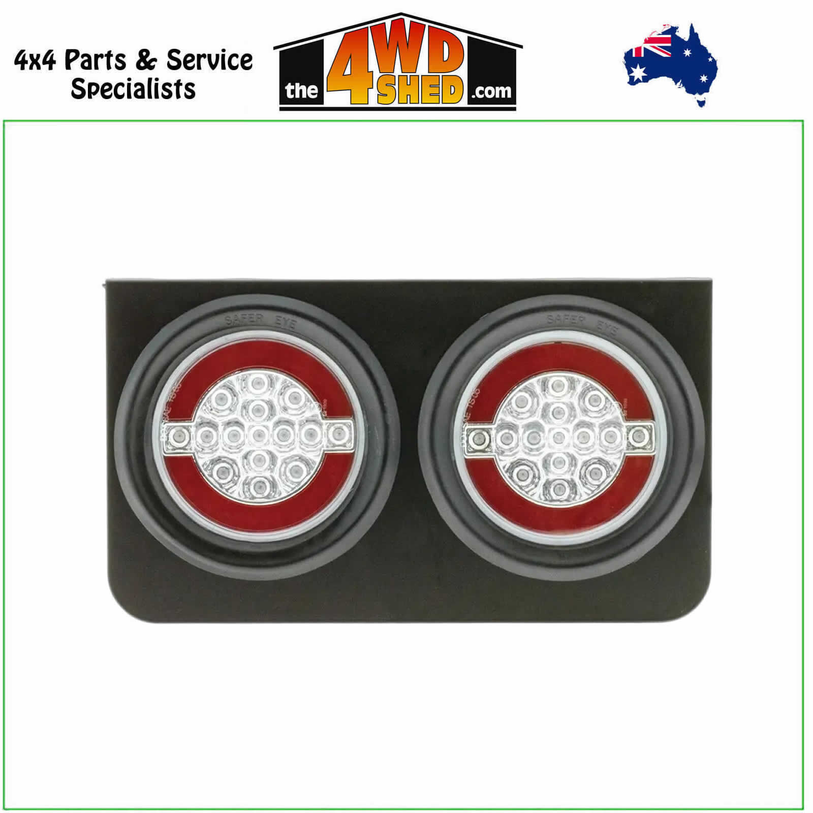 Dual Black Metal Tail Light Bracket suits Round Zeon LED Lamps